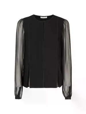 Ulla Johnson Lucette Sheer-sleeve Blouse - Black