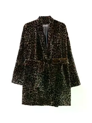 Nour Hammour Raquel Leopard-print Belted Coat
