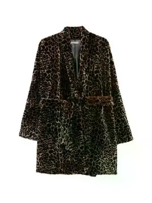 Nour Hammour Raquel Leopard-print Belted Coat