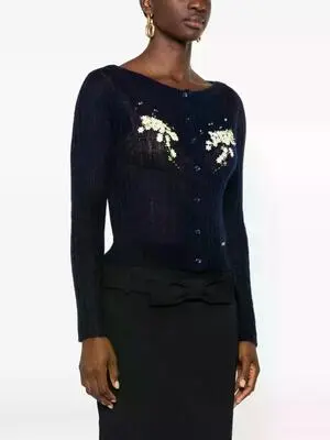 SHUSHU/TONG Beaded Floral-embellished Cardigan
