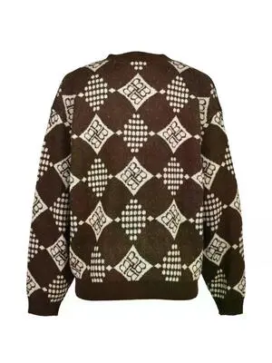 BREATH Diamond-knit Cardigan - Brown
