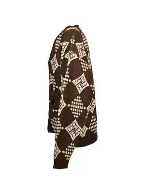 BREATH Diamond-knit Cardigan - Brown