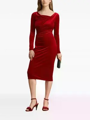 Ralph Lauren Midi Draped Velvet Dress