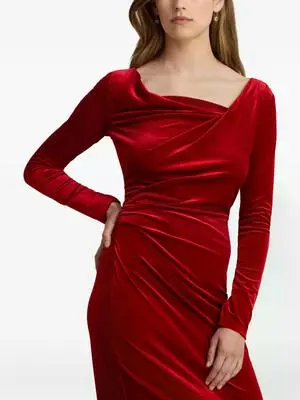 Ralph Lauren Midi Draped Velvet Dress