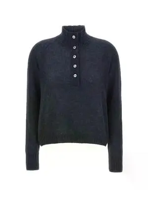 GRAN SASSO Button-placket High-neck Sweater - Blue