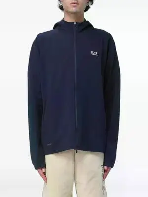 EA7 Logo-patch Hooded Jacket - Blue
