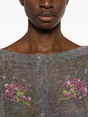 SHUSHU/TONG Beaded Floral-embellished Cardigan