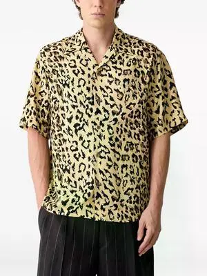 WACKO MARIA Leopard-print Short-sleeve Shirt - Yellow