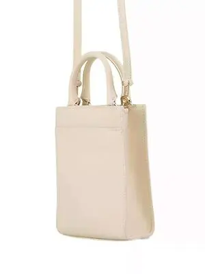 BVLGARI 2010-2026 Mini Embossed Leather Logo Infinitum Satchel