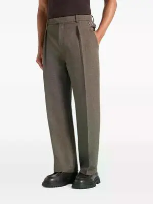 Manière De Voir Dorian Relaxed Fit Pleated Textured Tailored Trousers - Brown