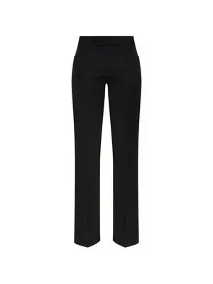 Balmain Belted Wool Trousers - Black