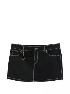 Gucci 2000 Contrast-stitch Mini Skirt - Black