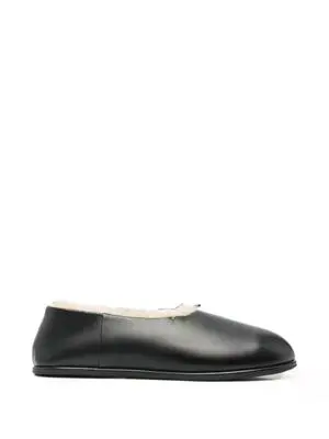 Dear Frances Shearling-lined Leather Slippers