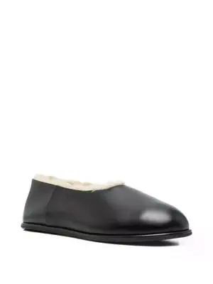 Dear Frances Shearling-lined Leather Slippers