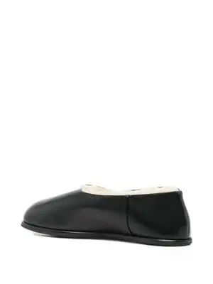 Dear Frances Shearling-lined Leather Slippers