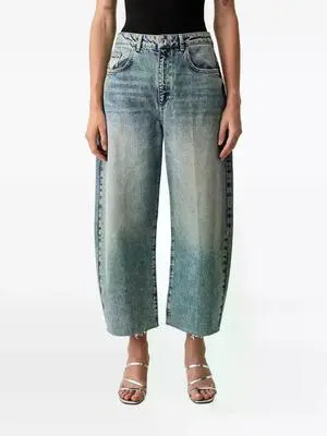 Patrizia Pepe Faded Raw-cut Jeans - Blue