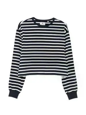 Denimist Striped Cropped Sweater - Blue