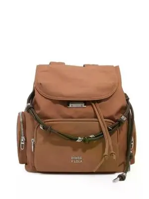 Bimba Y Lola Large Light Cotton Pocket Backpack - Brown