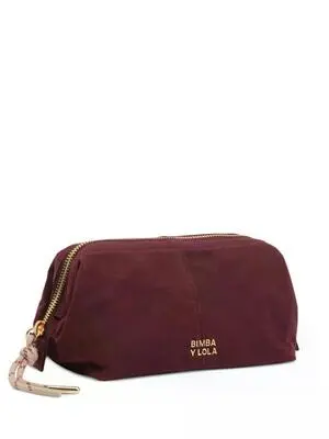 Bimba Y Lola Medium Burgundy Coated Make-up Case - Red