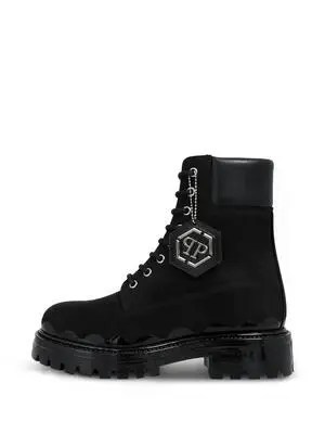 Philipp Plein Nabuk Lace-up Boots Immersed