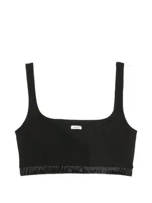 ENTIRE STUDIOS Ribbed-knit Cropped Top - Black