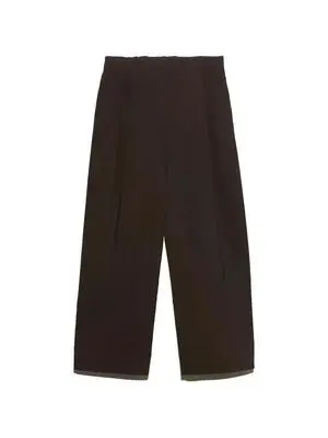 Bimba Y Lola Dark-chocolate Darted Straight-leg Trousers - Brown