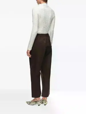 Bimba Y Lola Dark-chocolate Darted Straight-leg Trousers
