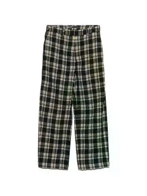 Bimba Y Lola Checked Darted Barrel-leg Trousers - Black