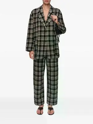 Bimba Y Lola Checked Darted Barrel-leg Trousers