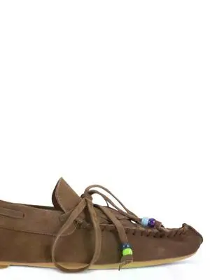 ANNIEL Fringed Beaded Loafers