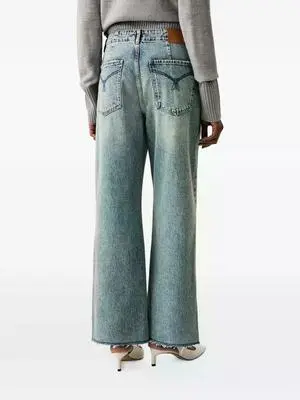 Patrizia Pepe Button-fastening Raw-cut Jeans