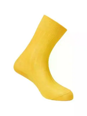 Fendi Logo-embroidered Ribbed Socks - Yellow