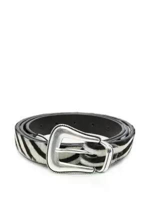 ERALDO Zebra-print Western-style Belt White