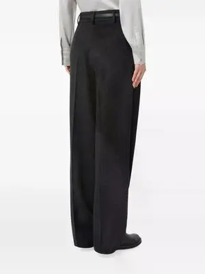 Max Mara Belted Pleated Tailored Trousers - Grey