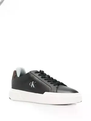 Calvin Klein Chunky Cupsole Logo-plaque Leather Sneakers - Black