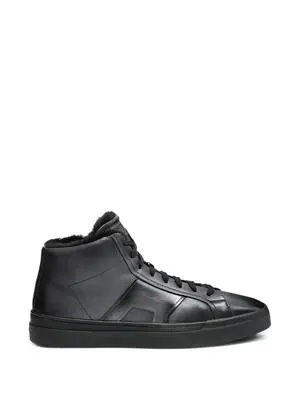 Santoni Shearling-lined High-top Sneakers