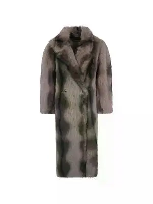 DRHOPE Double-breasted Faux-fur Coat - Brown