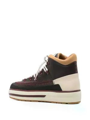 BRIXIA Sandwich Mid Contrast-panel Whipstitch Sneakers