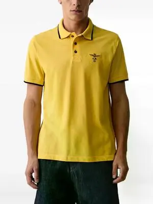 AERONAUTICA MILITARE Logo-embroidered Tipped Polo Shirt - Yellow