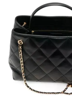 Tory Burch Fleming Carryal Quilted Leather Tote Bag