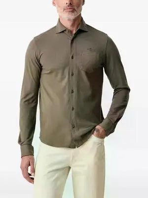 AERONAUTICA MILITARE Logo-embroidered Chest-pocket Shirt - Green