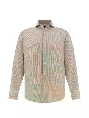 Paul & Shark X-soft Houndstooth-pattern Flannel Shirt - Brown
