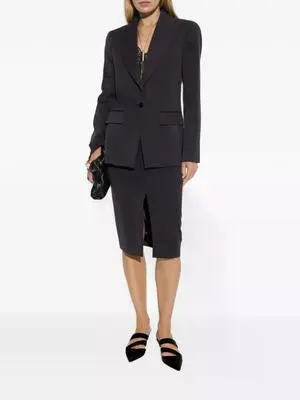 Balmain Cross-over Front-slit Midi Skirt