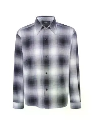 Amiri Check Embroidered-logo Shirt - Black
