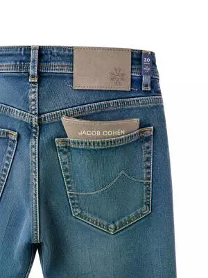 Jacob Cohen Logo-embroidered Faded-effect Jeans