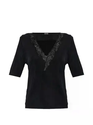 Balmain Lace-trim V-neck Blouse - Black