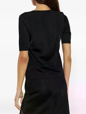 Balmain Lace-trim V-neck Blouse