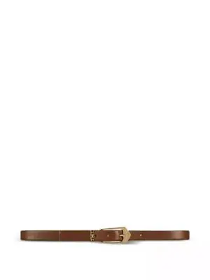 Elisabetta Franchi Leather Belt With Logo Details - Brown