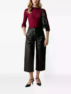 Patrizia Pepe Ribbed-knit Funnel-neck Jumper - Red