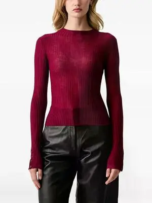 Patrizia Pepe Ribbed-knit Funnel-neck Jumper